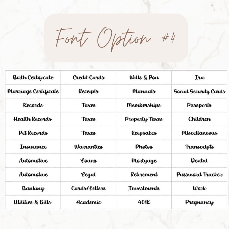 Home Organization Labels, Precut Home Filing System LABELS, Home Office ...