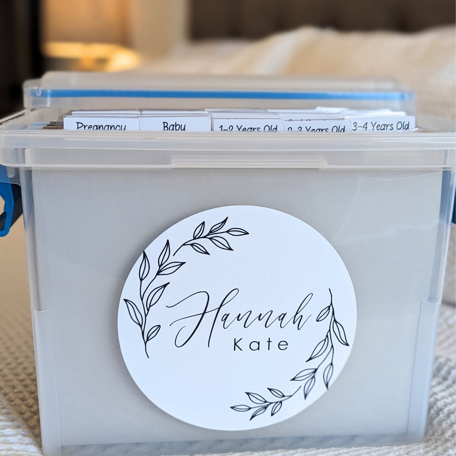 Name Decal for Milestone Tote Box, Name Decal Sticker, Memory Box ...