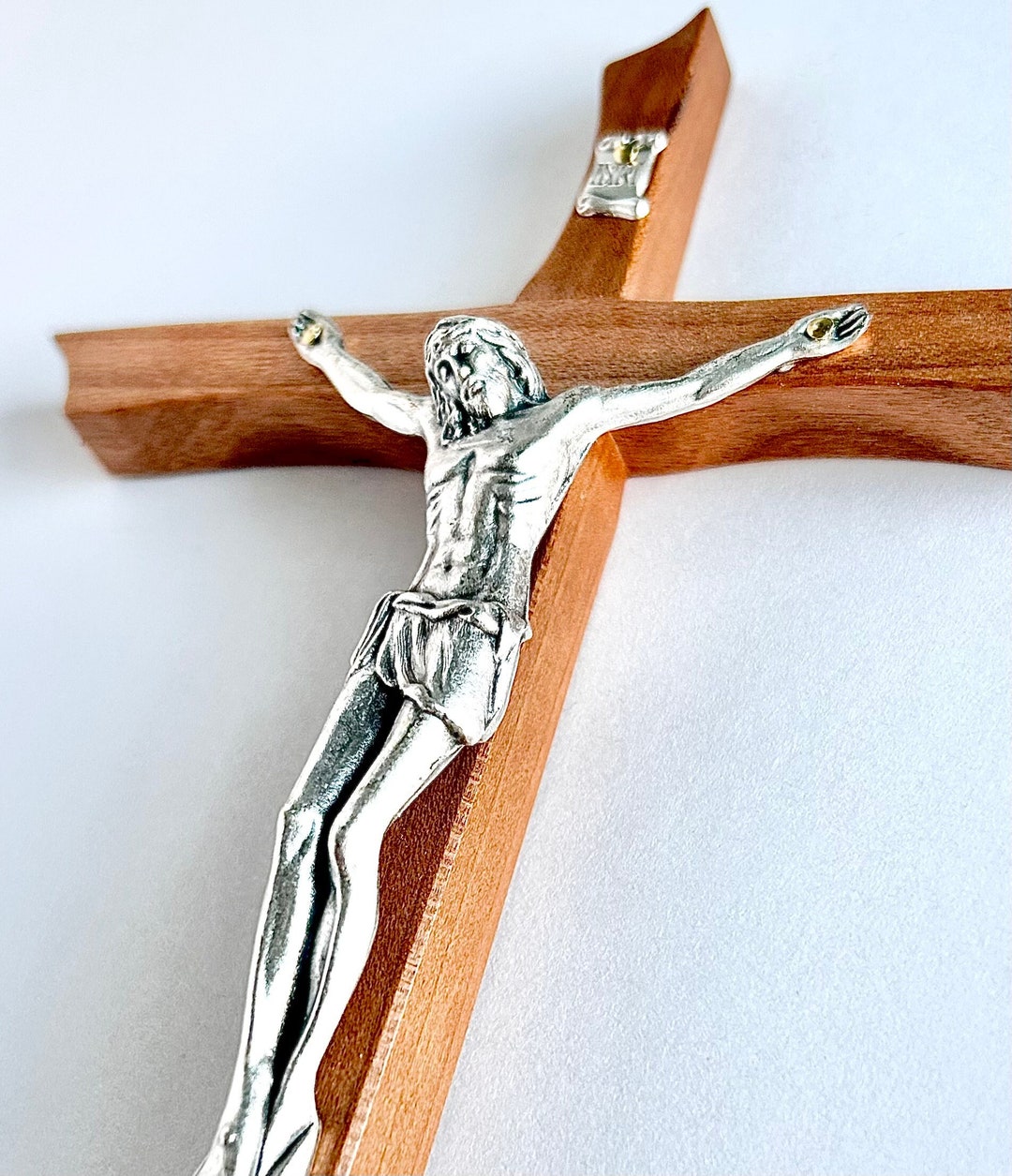 Cherry Contemporary Crucifix With Italian Corpus| Crucifix Wall ...
