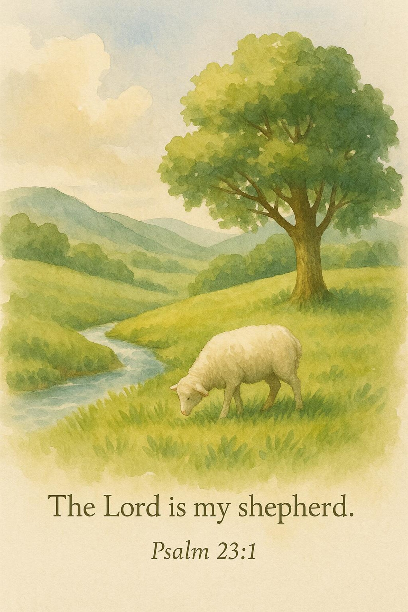 Christian Wall Art, Psalm 23:1 Bible Verse Print, the Lord is My ...