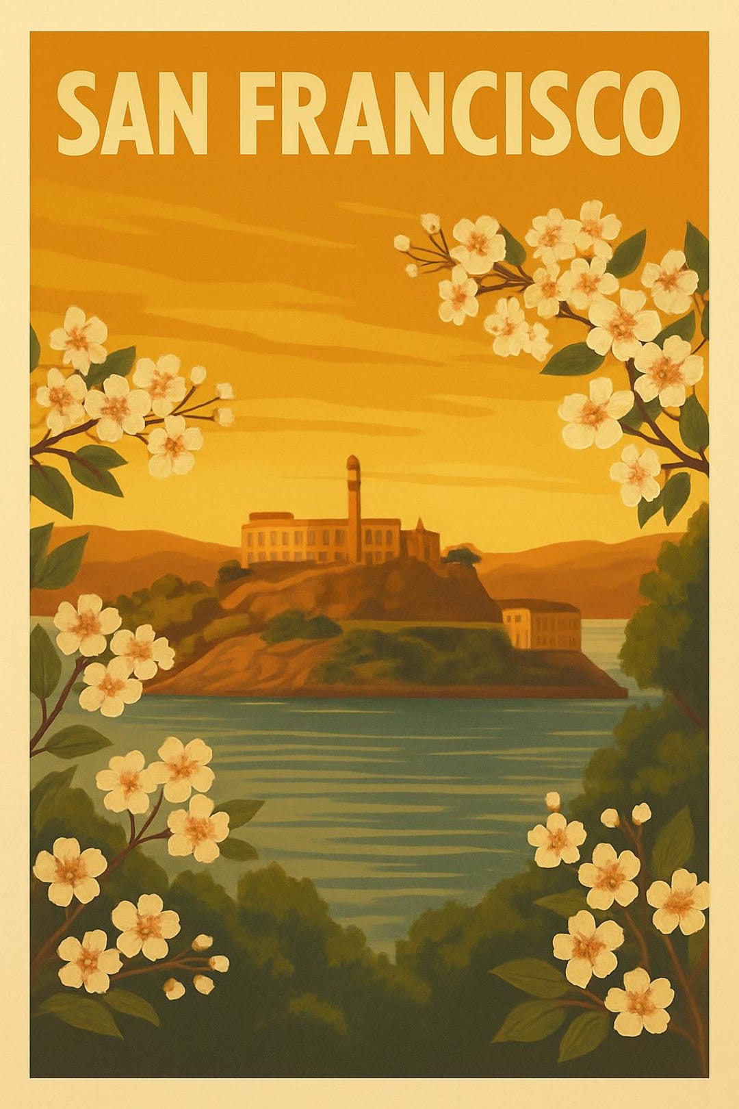 Vintage Alcatraz Island Poster – San Francisco Printable Travel Wall ...
