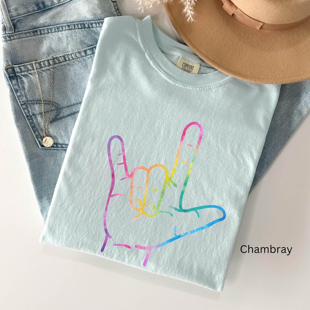 Comfort Colors ASL Tie-dye I Love You Shirt, Sign Language Be Kind ...