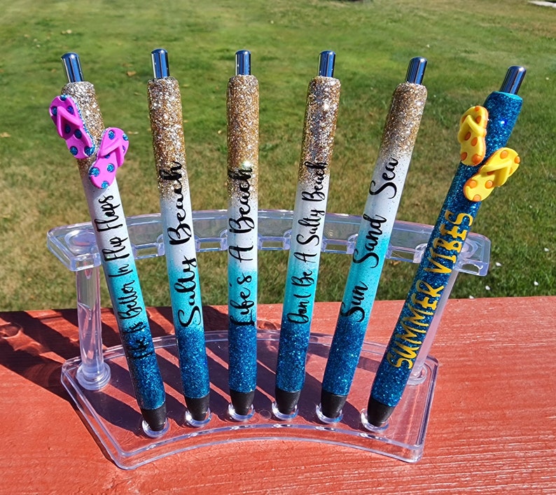 Beach Theme Glitter Pens - Etsy