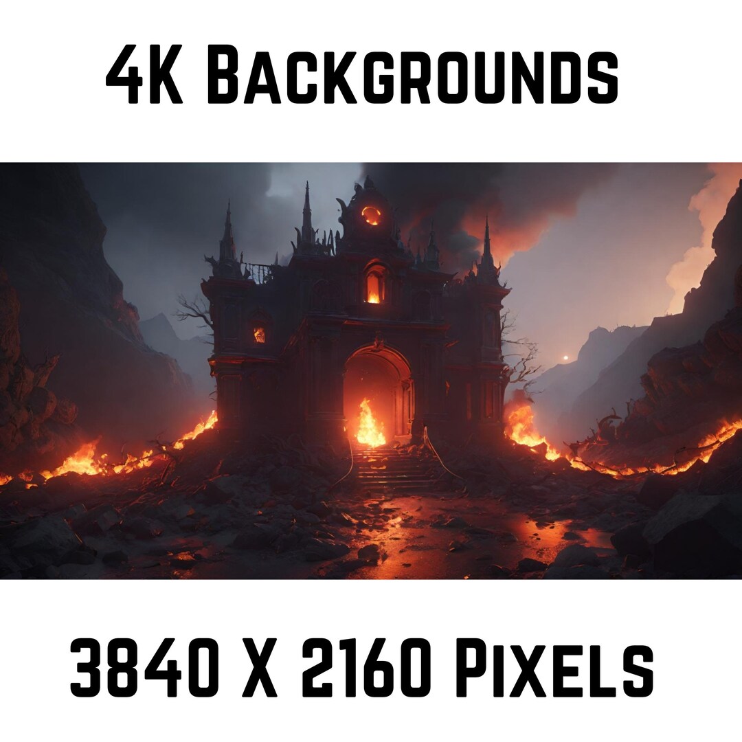 Five 4K Visions of Hell Zoom Backgrounds, Twitch Overlay, PC Background ...