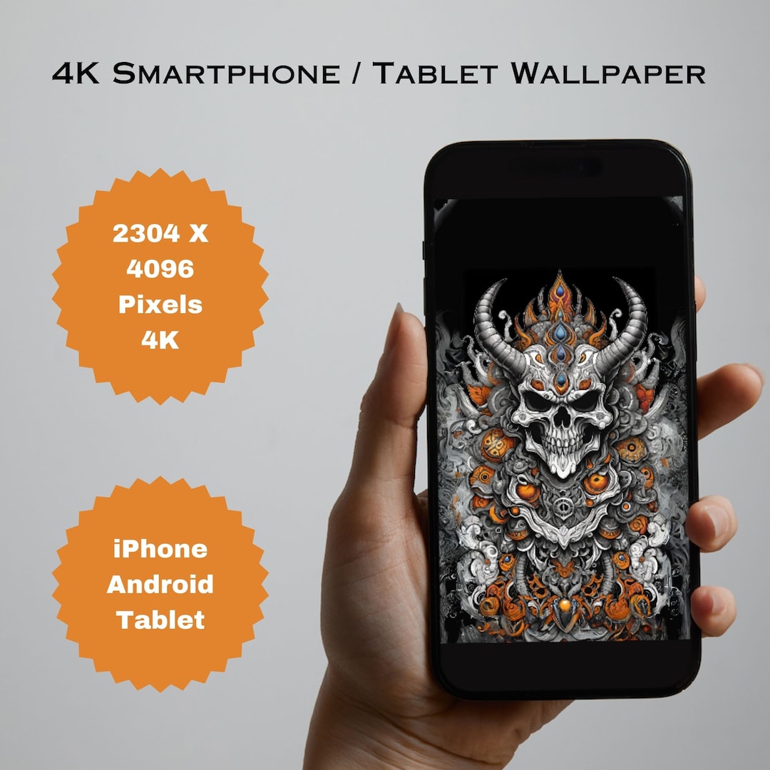 4K Wallpaper, Skull With Demon Horns 4K Wallpapers. for Iphone, Android ...