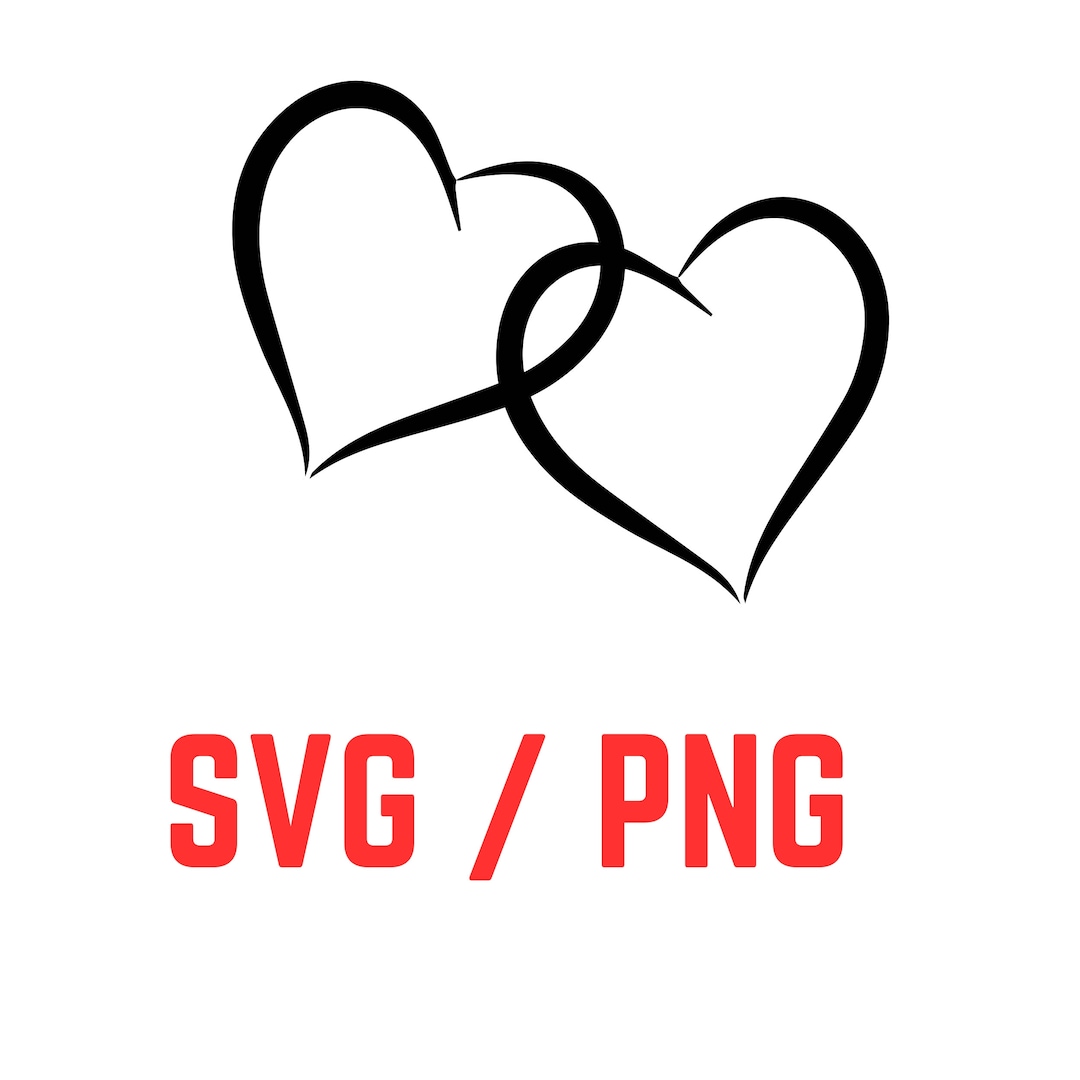Entwined Hearts Valentine's Day SVG and PNG. Digital Download. - Etsy