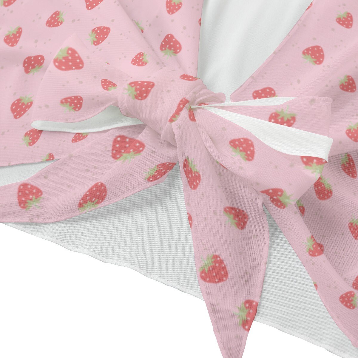 Strawberry Fruity Berry Cute Print Women's Long Sleeved Beach Blouse ...