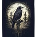 Gothic Raven Blanket - Night's Sentinel, Velveteen Fuzzy Raven Blanket ...