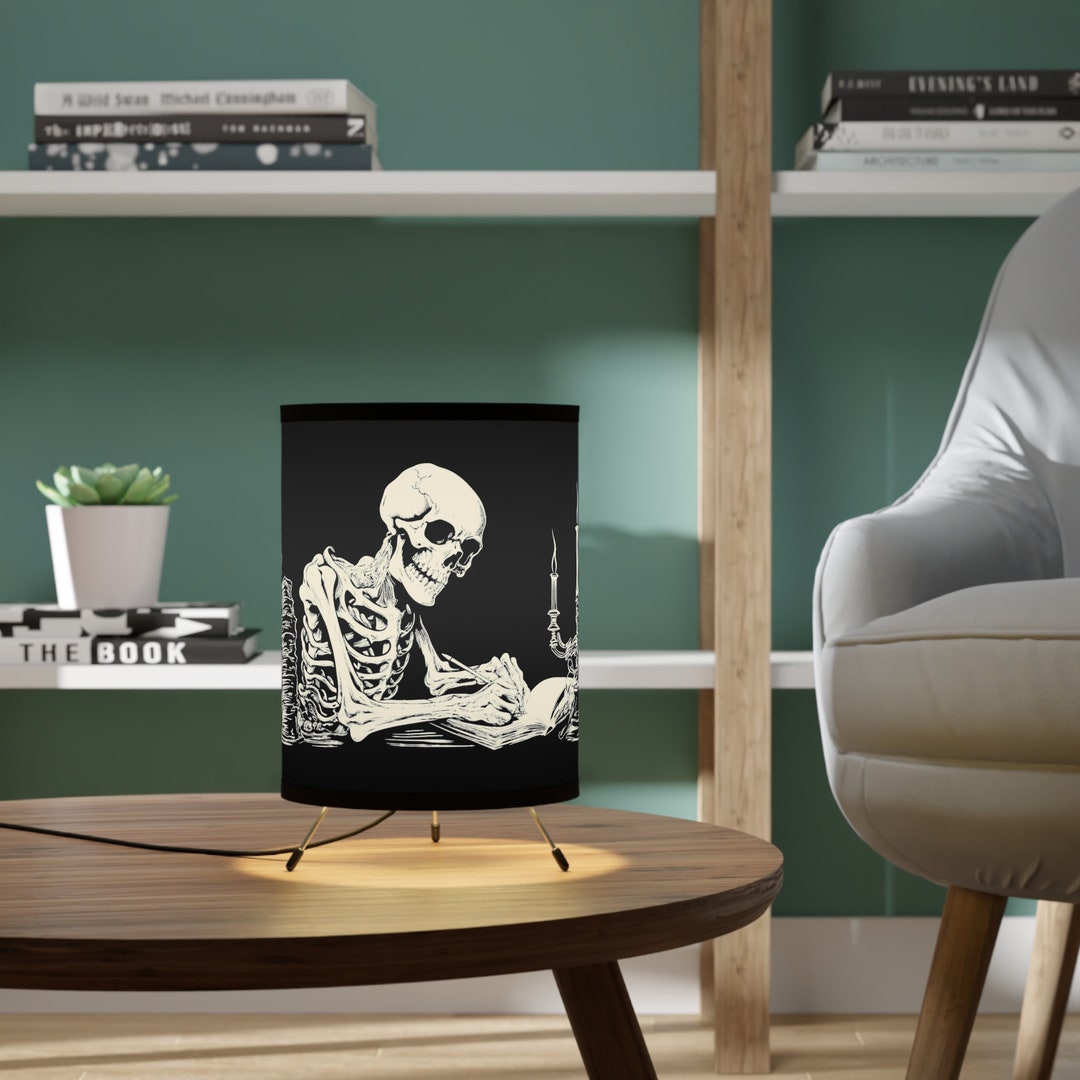 Skeleton Cat and Raven Lamp (no Bulb) Gothic Lamp, Heavy Metal Lamp ...