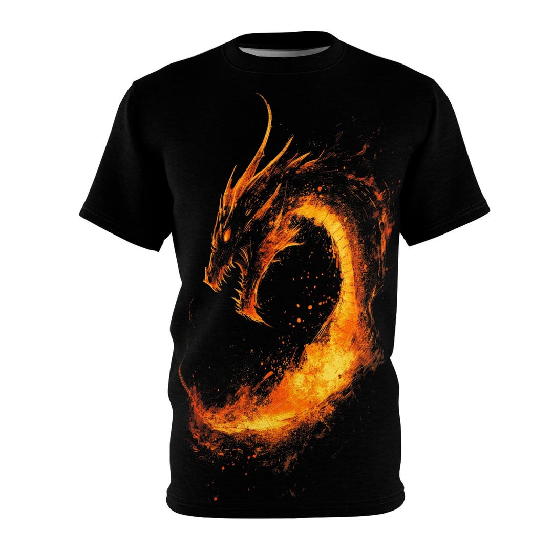 Fire Dragon Shirt Unisex Cut & Sew Tee (AOP) Magical T-shirt - Etsy