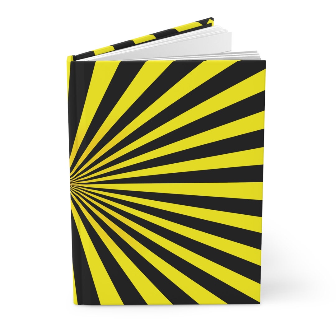 Yellow Burst Hardcover Journal Optical Illusion Notebook - Etsy