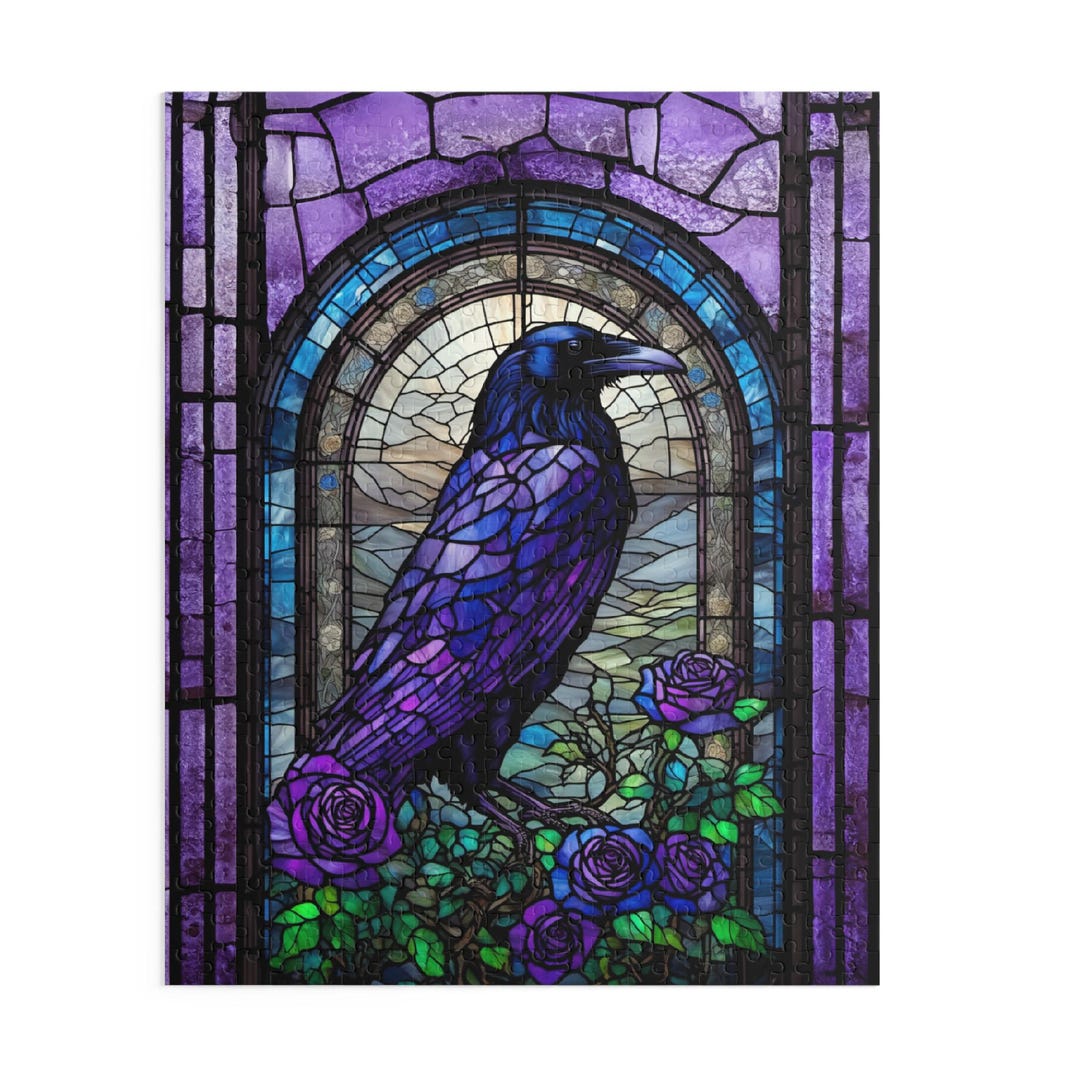 Puzzle, Stained Glass Raven, Airbnb Guest Activity, 500-piece Jigsaw ...
