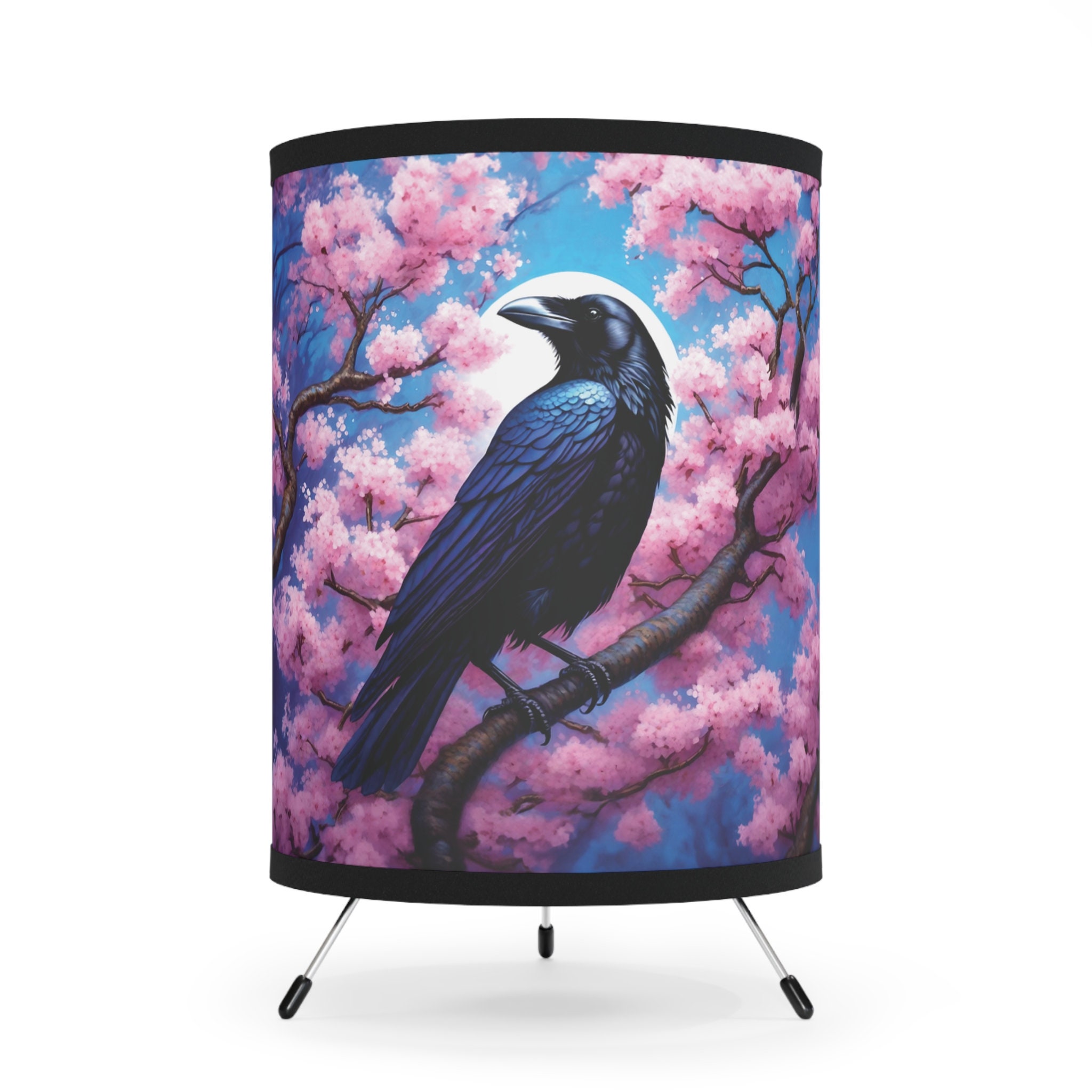 Raven and Cherry Blossom Tree Lamp Raven Lamp Cherry - Etsy
