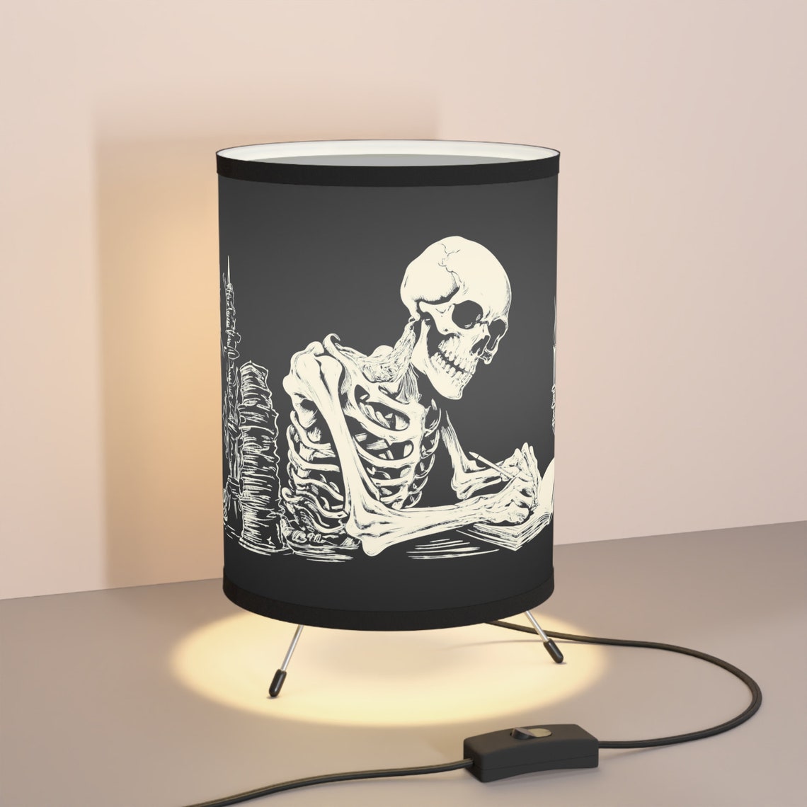 Skeleton Cat and Raven Lamp (no Bulb) Gothic Lamp, Heavy Metal Lamp ...