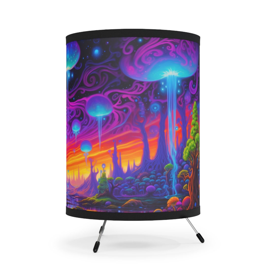 Trippy Marsh Lamp Magical Swamp Table Lamp Fantasy Art Lamp Drum Lamp ...