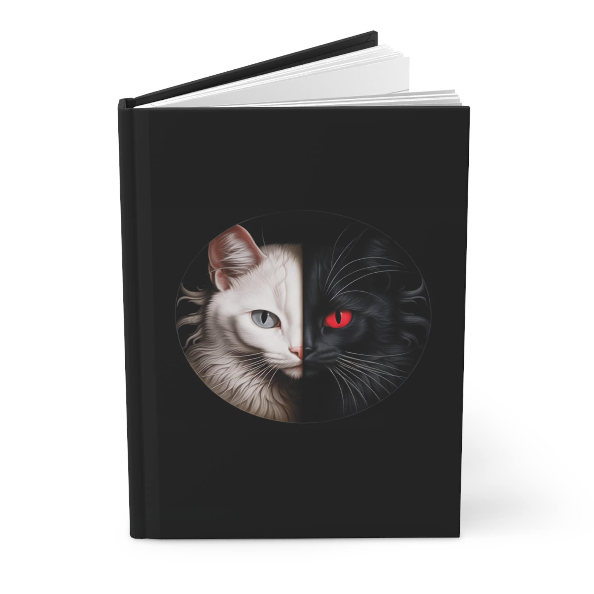 Chimera Cat Hardcover Journal White Cat Black Cat Notebook - Etsy