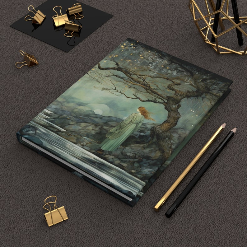 Her Lunar Reflection Tree and Moon Watercolor Notebook Tree of Life ...