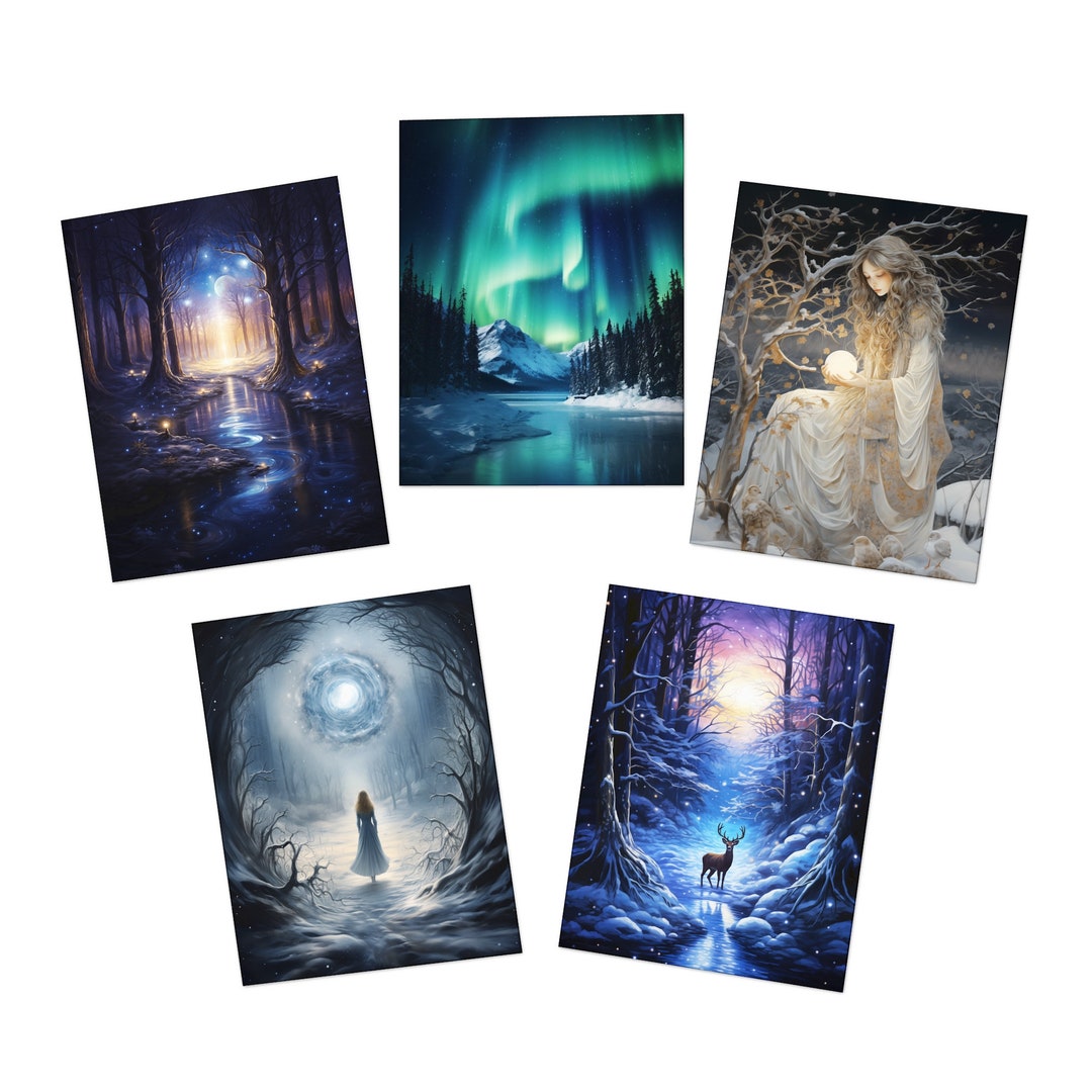 Winter Solstice Seasons Greetings Card Pack of 5 Cards Winter Holiday ...