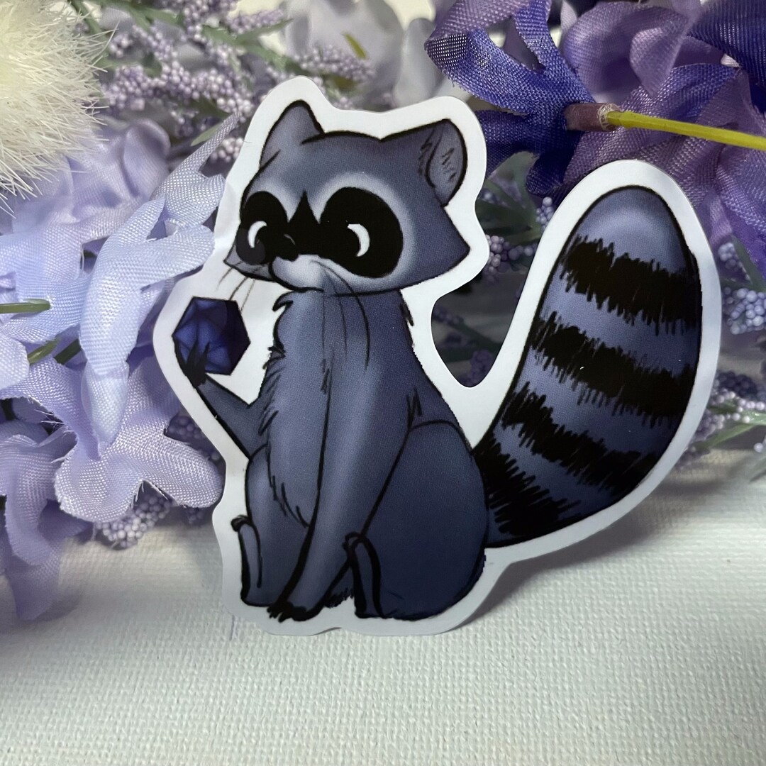 Raccoon With D20 2.5 Vinyl Sticker Dungeons and Dragons TTRPG Cute ...