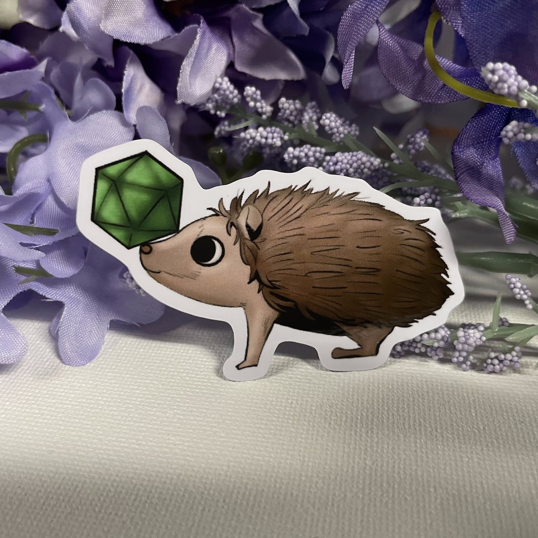 Hedgehog With D20 2.5" Vinyl Sticker - Dungeons and Dragons TTRPG Cute ...