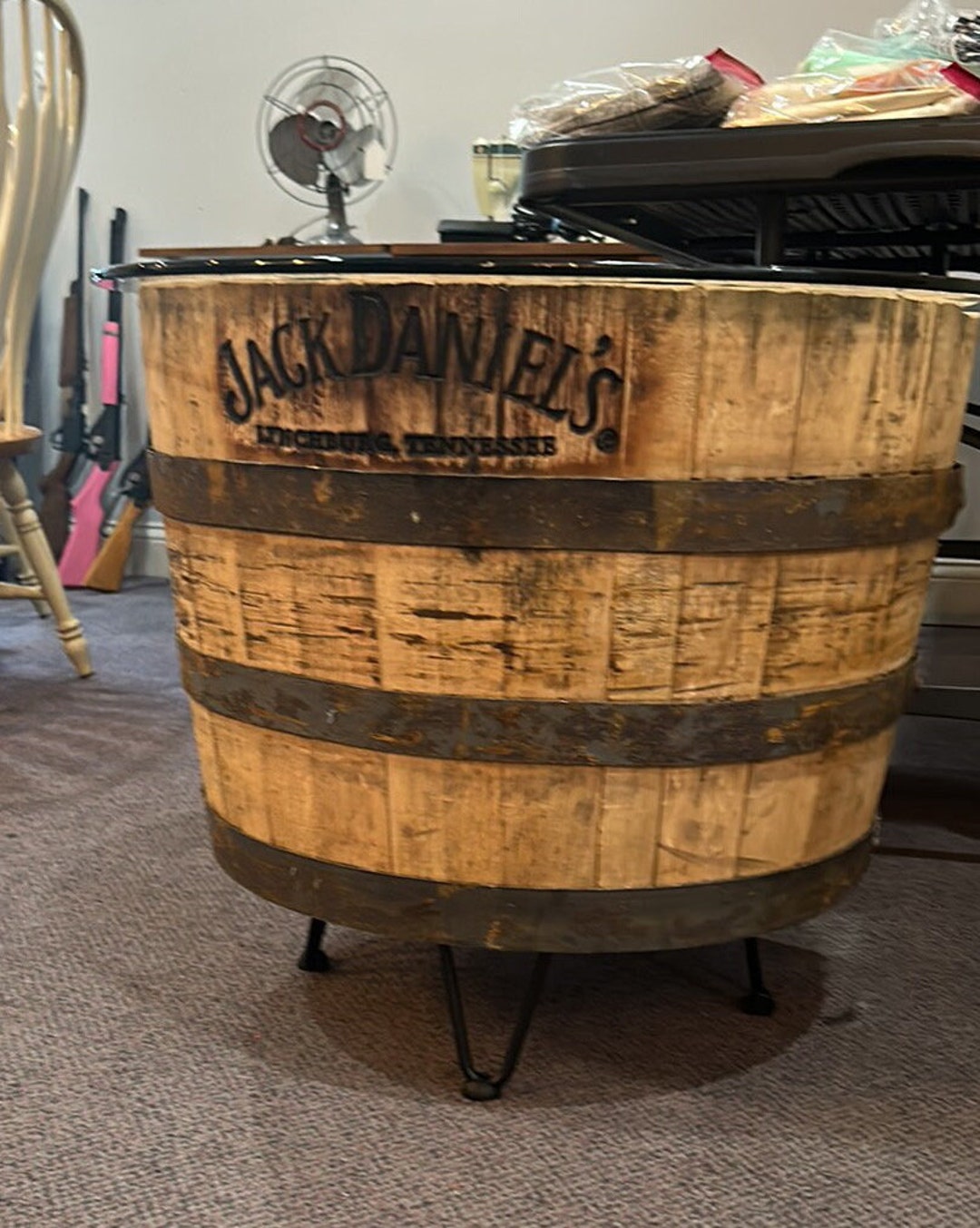 Jack Daniels Whiskey Barrel Table - Etsy