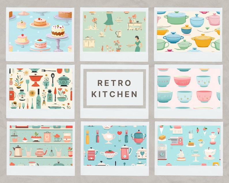 1950s Kitchen Pattern Collection Digital Download of 25 Vintage ...