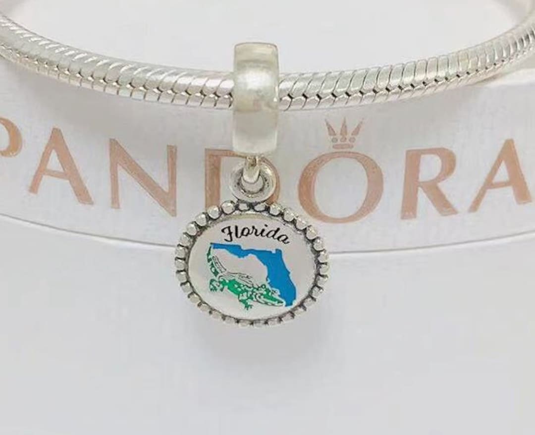 Pandora Florida Map Crocodile Exclusive Charm - Etsy