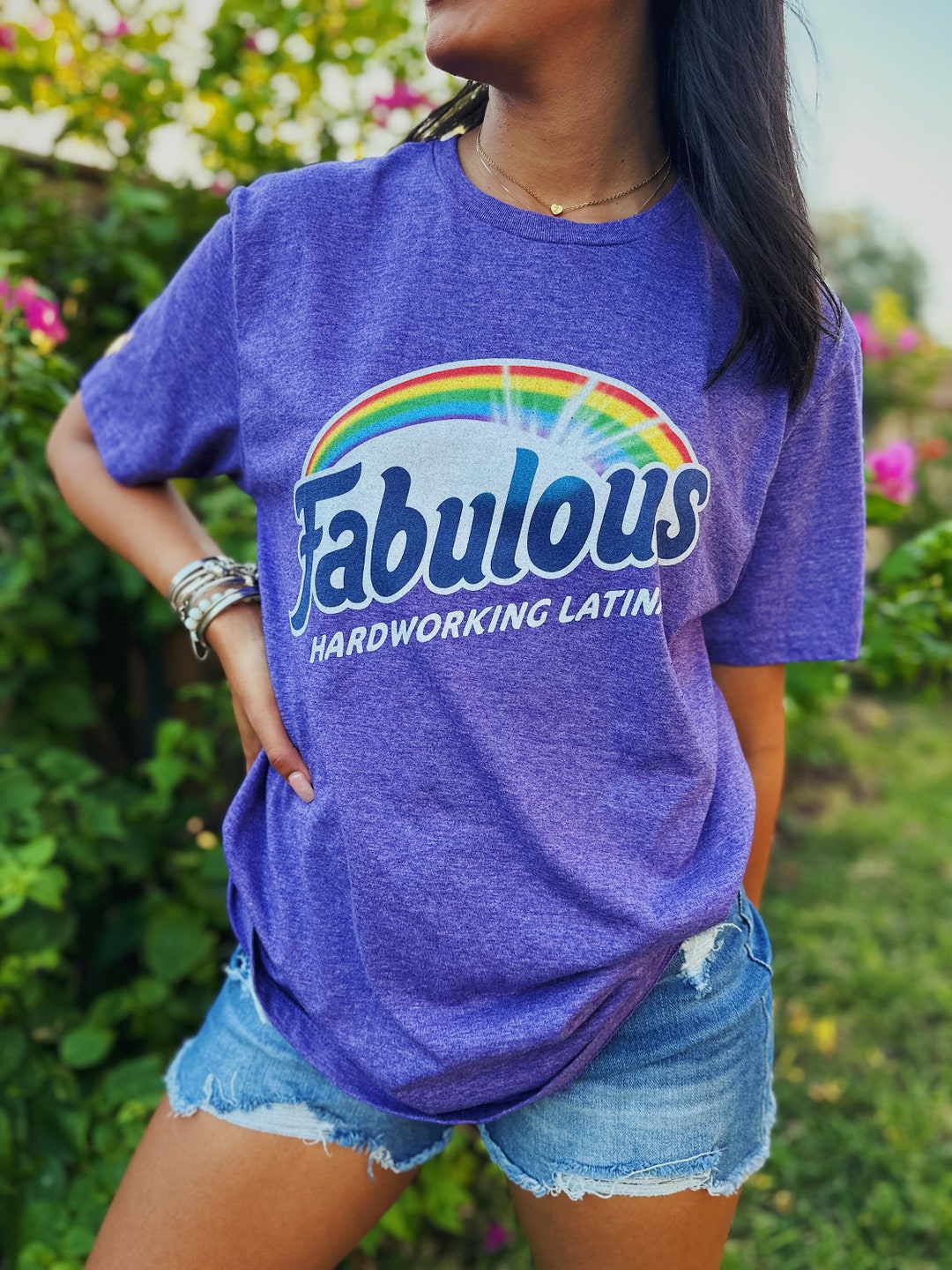 Fabulous Hardworking Latina Shirt in Pink and Aqua - Etsy