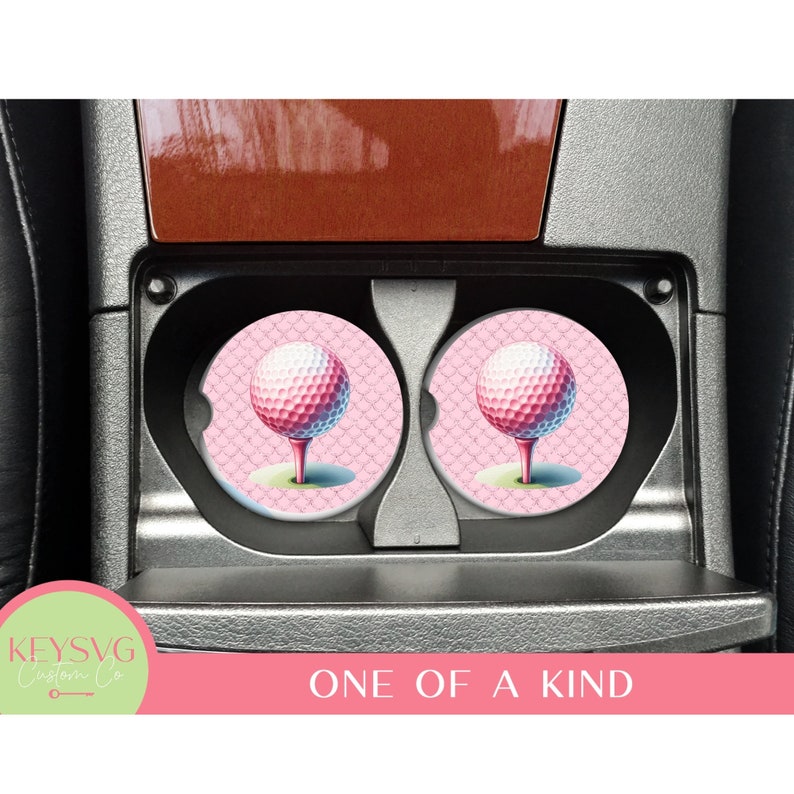 Pink Golf Cute Car Coasters, Golf Gifts for Women, Golf Ball & Tee Pack ...