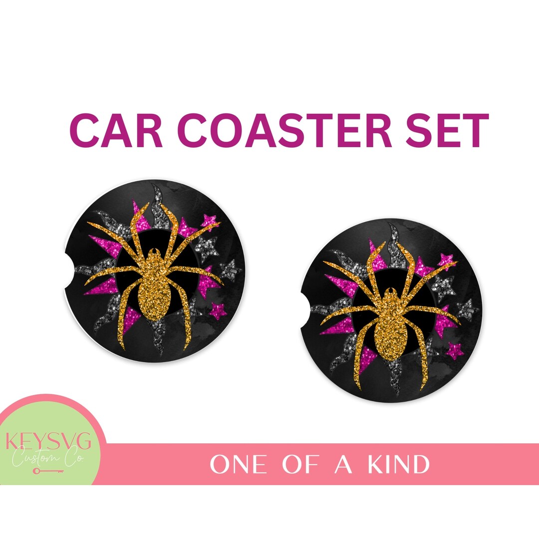 Halloween Spider Car Coasters, Spider Web Coasters, Fall Vibes Pack of ...