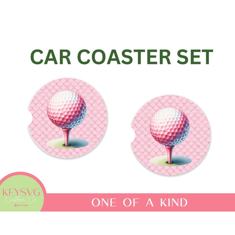 Pink Golf Cute Car Coasters, Golf Gifts for Women, Golf Ball & Tee Pack ...
