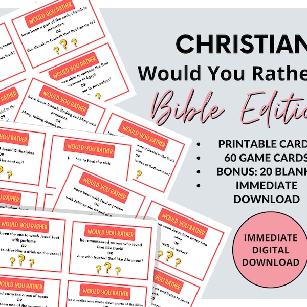Christian Would You Rather Cards - Etsy