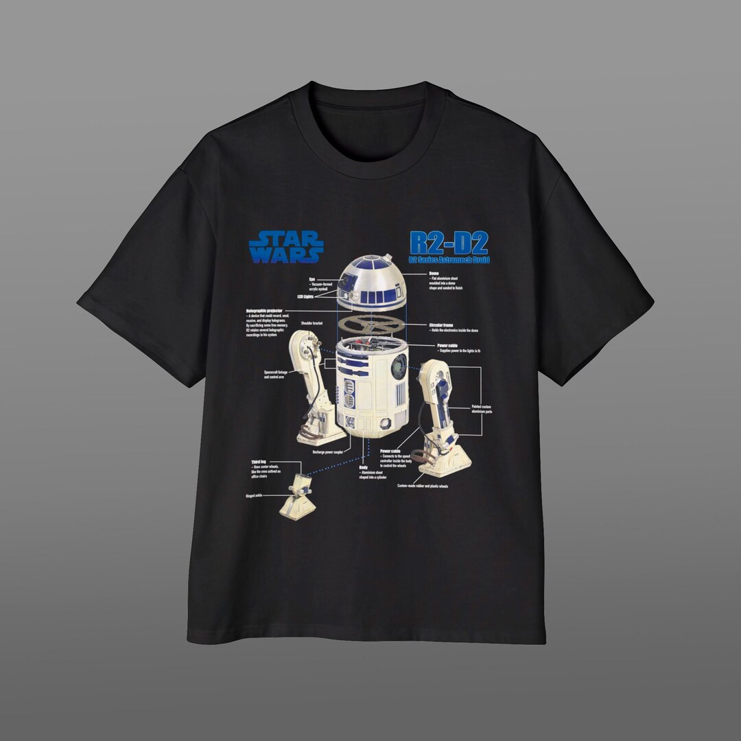 Star Wars Oversized T-shirt R2-D2 Droid Schematic Design Retro Sci-fi ...