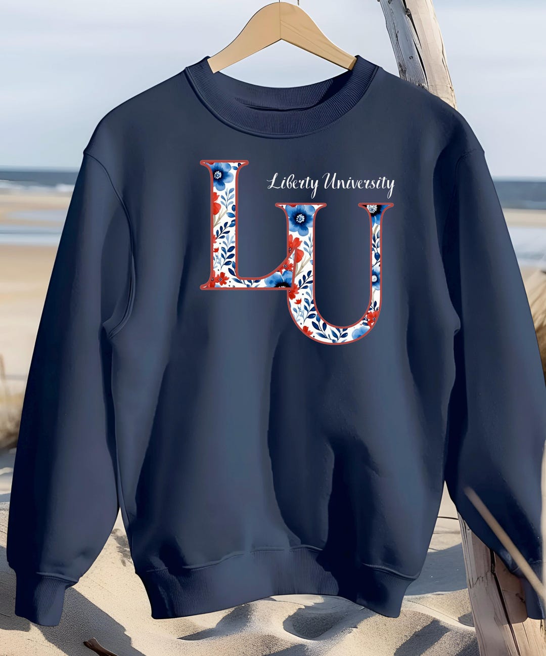 Liberty University Floral Design Sweatshirt Sparky the Eagle Go Liberty ...