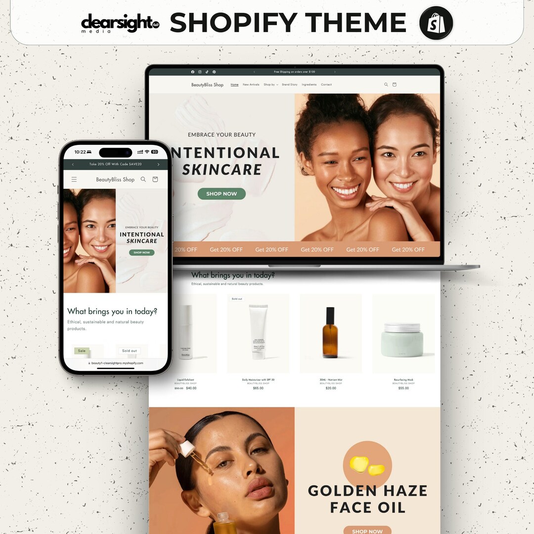 Beauty Website Template for Shopify, Beauty Store Shopify Theme ...