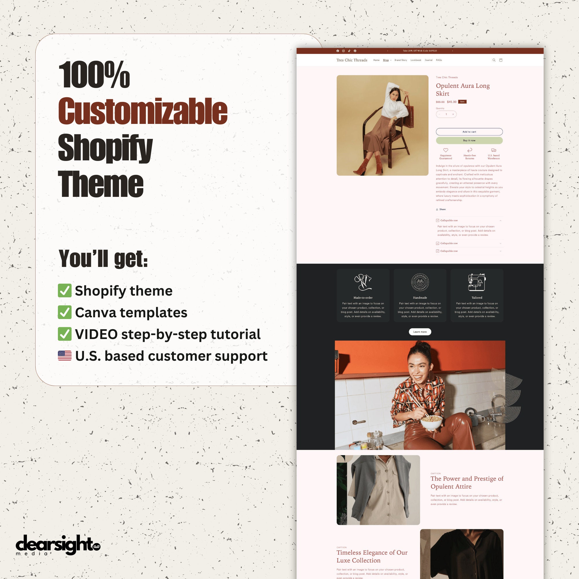 Luxury Shopify Theme Template for Fashion Boutique, Ecommerce Web ...