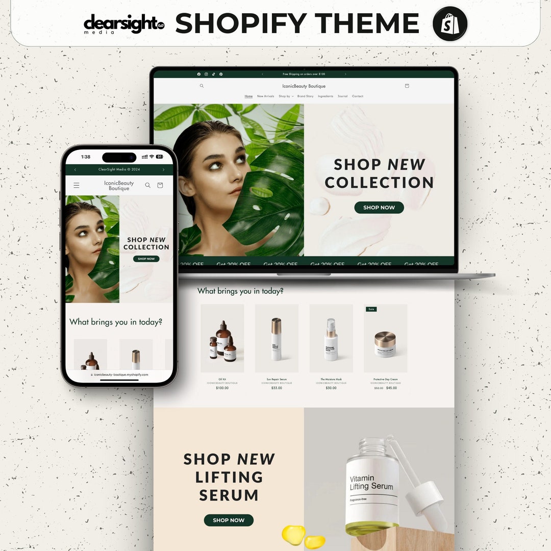 Beauty Website Template for Shopify, Beauty Store Shopify Theme ...