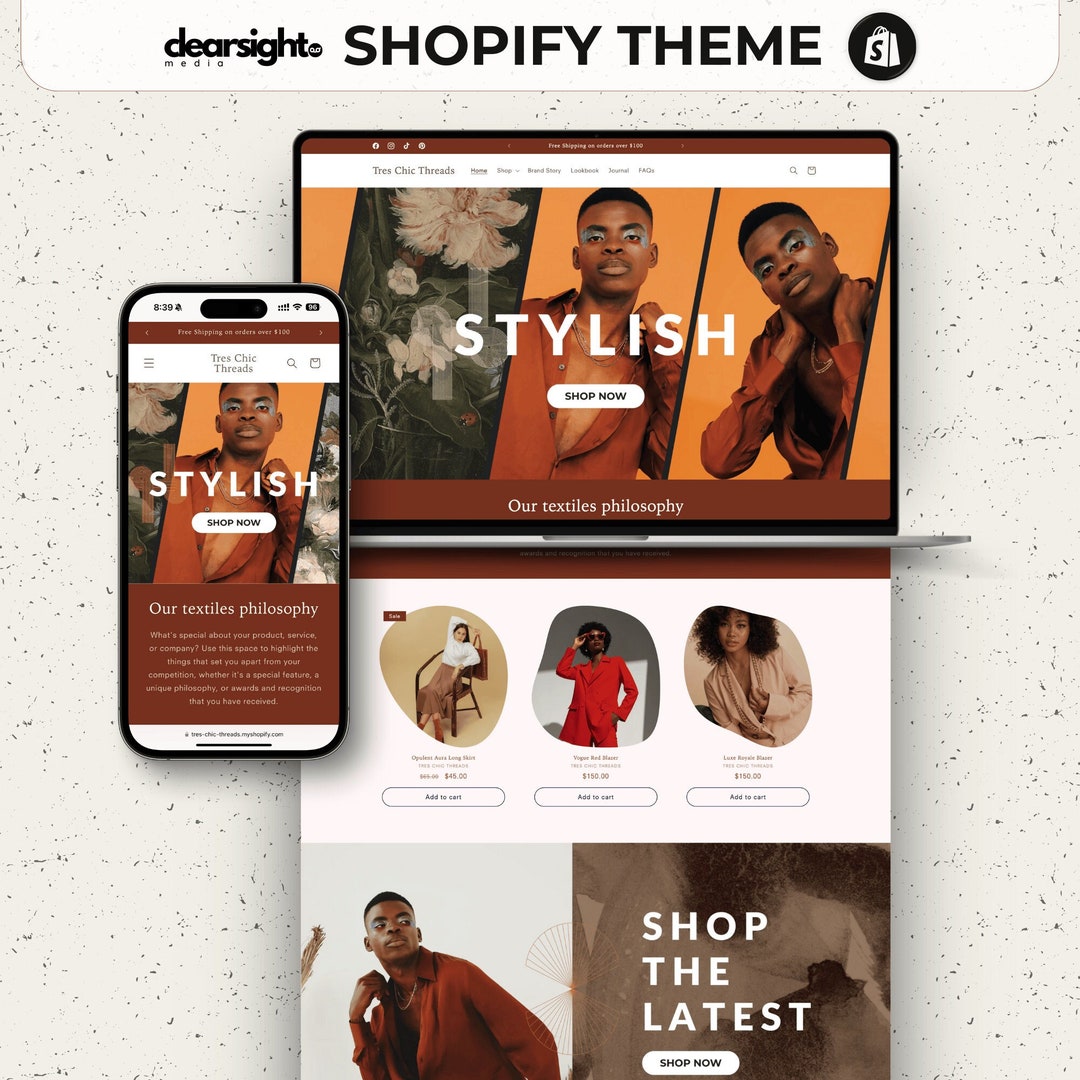 Luxury Shopify Theme Template for Fashion Boutique, Ecommerce Web ...
