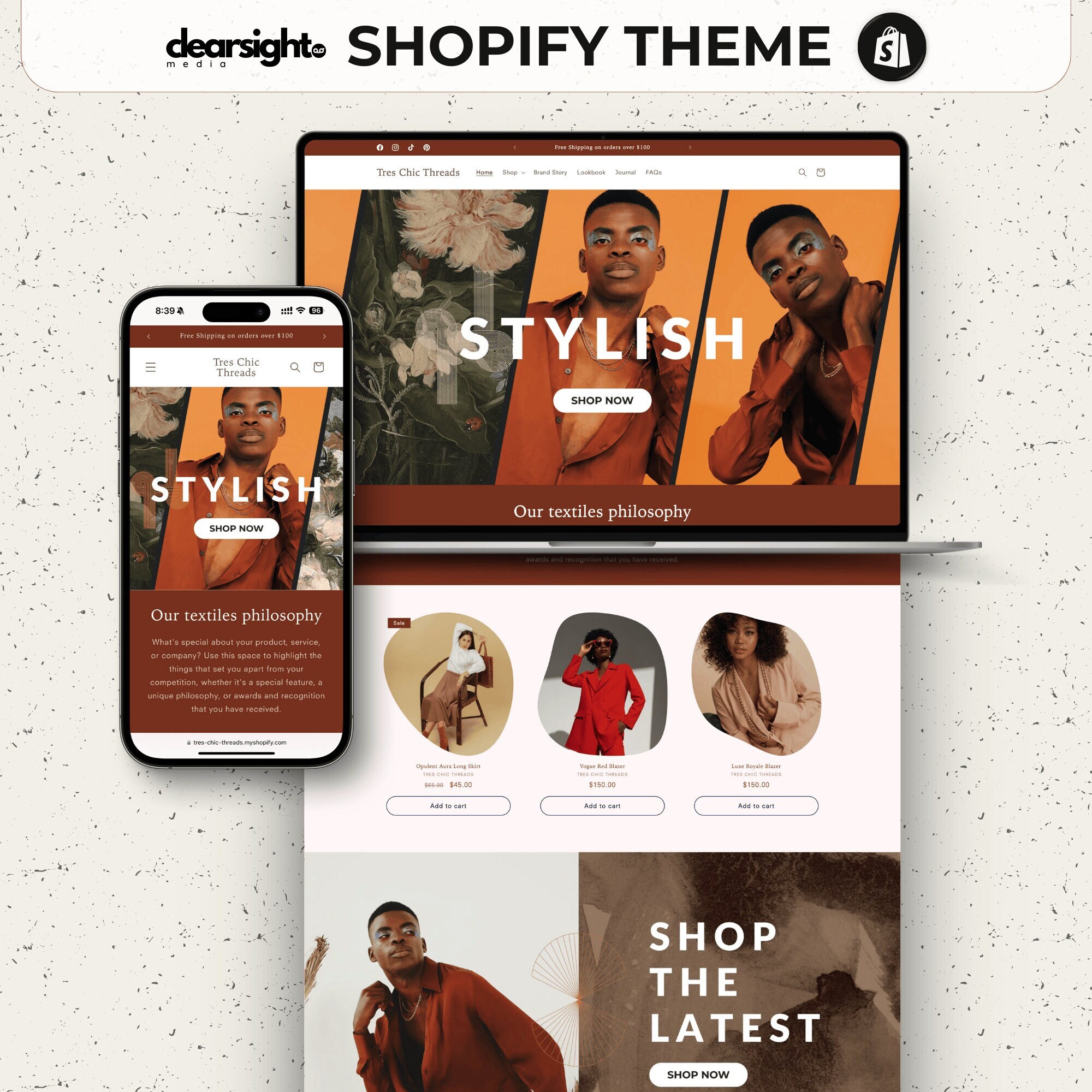 Luxury Shopify Theme Template for Fashion Boutique, Ecommerce Web ...