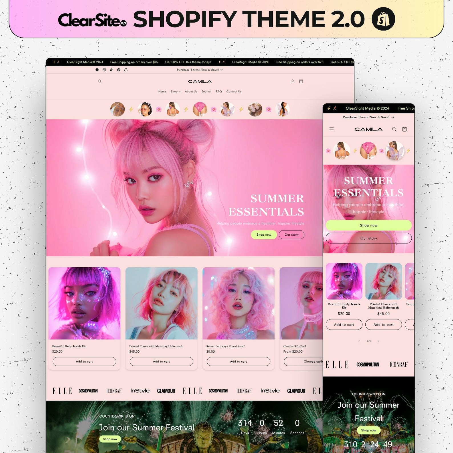 Clothing Shopify Template, Fashion Template, Beauty Theme, Feminine ...