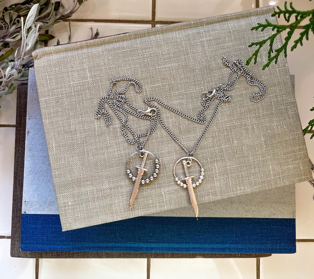 Fidget Sword Necklace, Silver Dagger Stim Tool Functional Jewelry ...