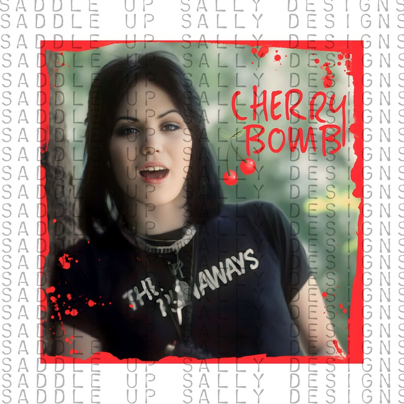 Joan Jett the Runaways PNG Sublimation Design Download DTF Print Tumbler Sticker Cherry Bomb ...