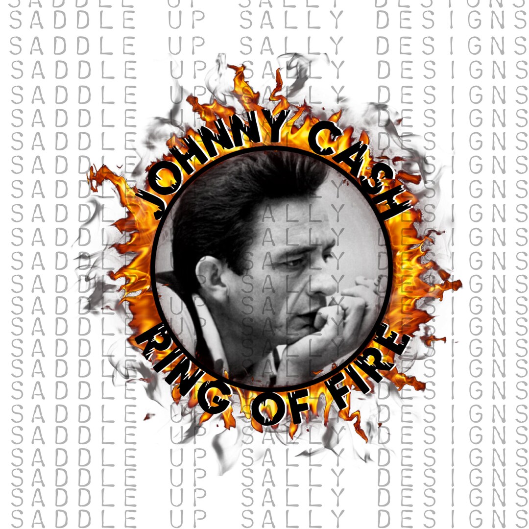 Johnny Cash Ring of Fire PNG Sublimation Design Download DTF Print ...