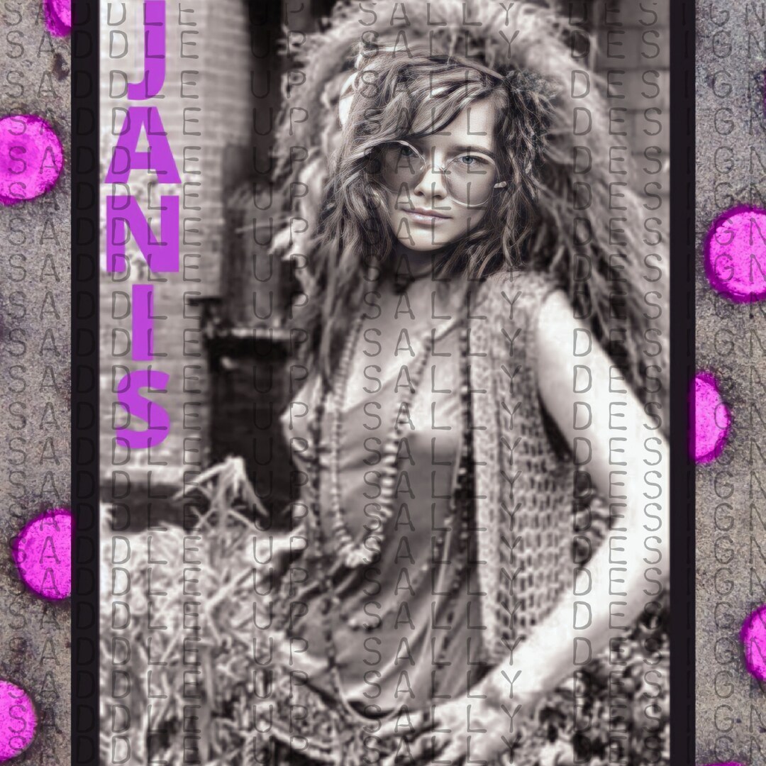 Janis Joplin PNG Sublimation Design Download DTF Print Tumbler - Etsy