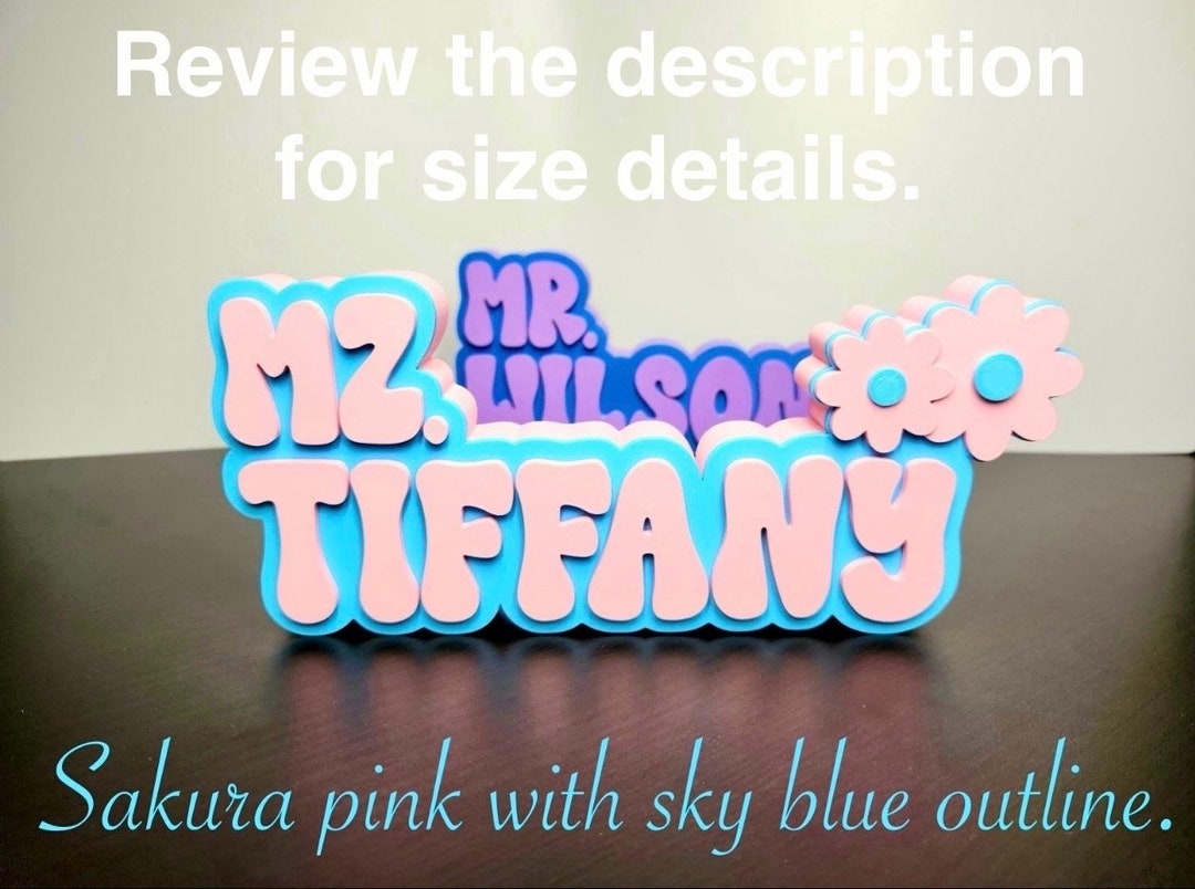 Personalized Teacher Name Plate, Teacher Name Sign, Retro Name Sign ...