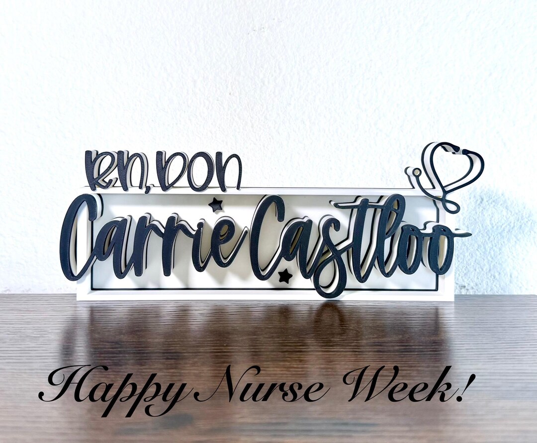 Nurse Name Plate, Personalized Desk Name Plate, Desk Accessories, Nurse ...