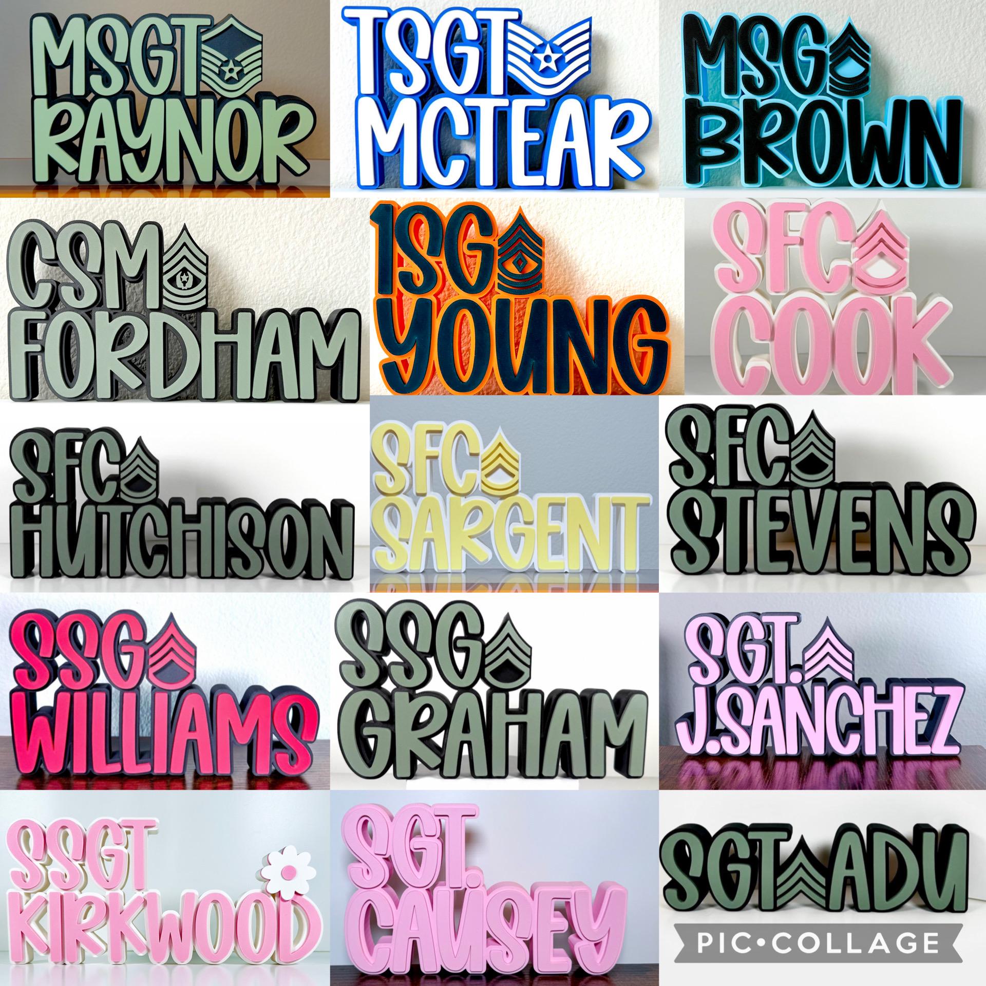 Personalized Military Name Plate, Army, Navy, Marines, Air Force ...