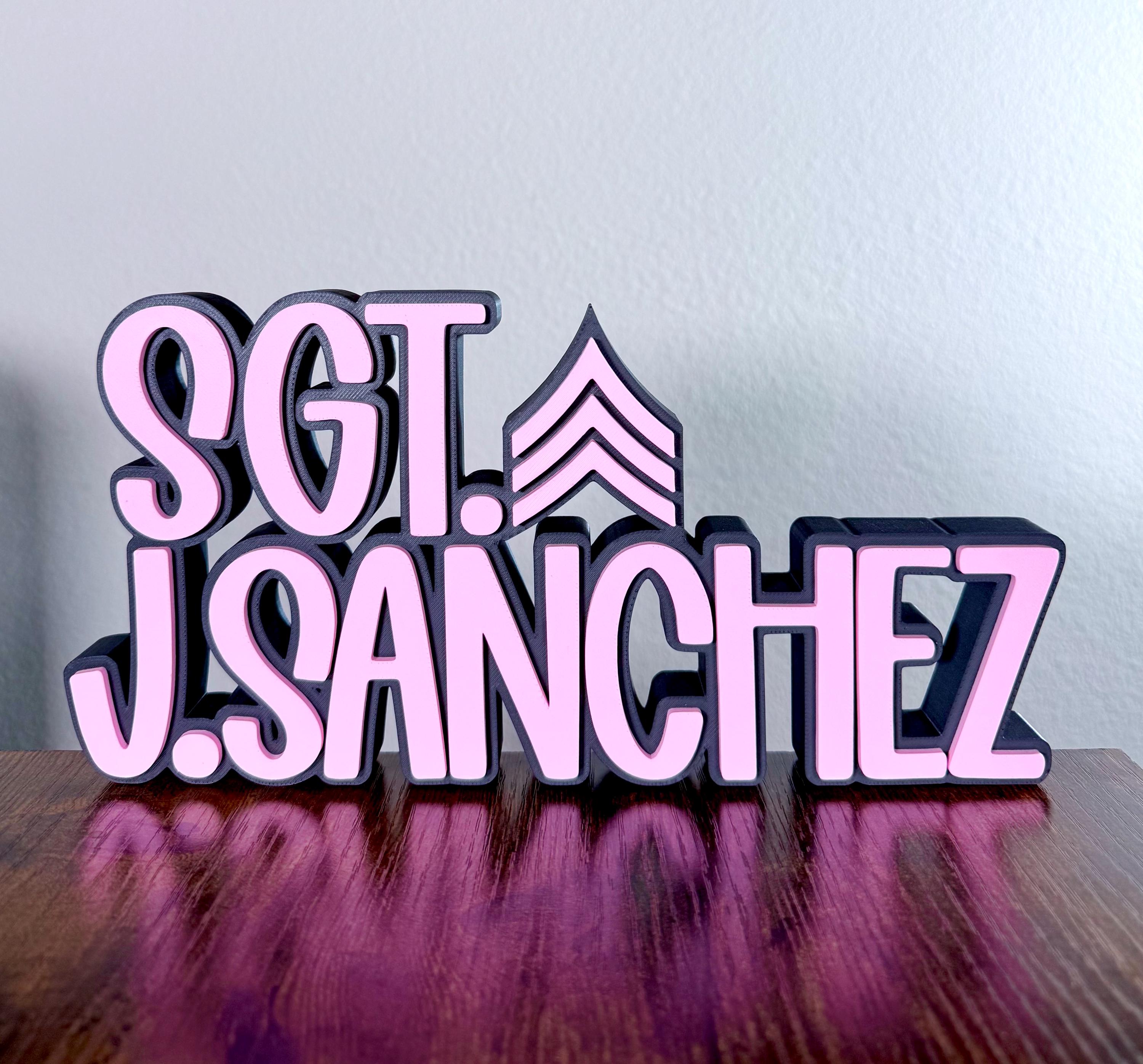 Personalized Military Name Plate, Army, Navy, Marines, Air Force ...