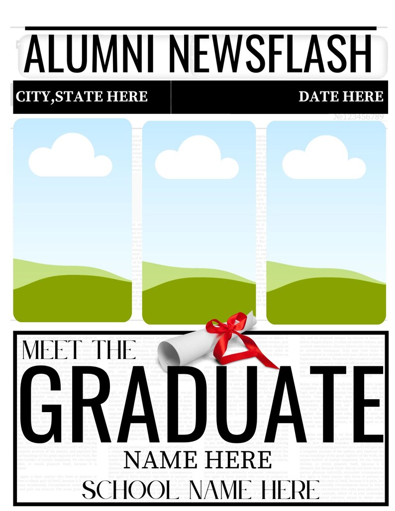Grad Newsletter Announcement Grad Template Newsletter Template Canva ...