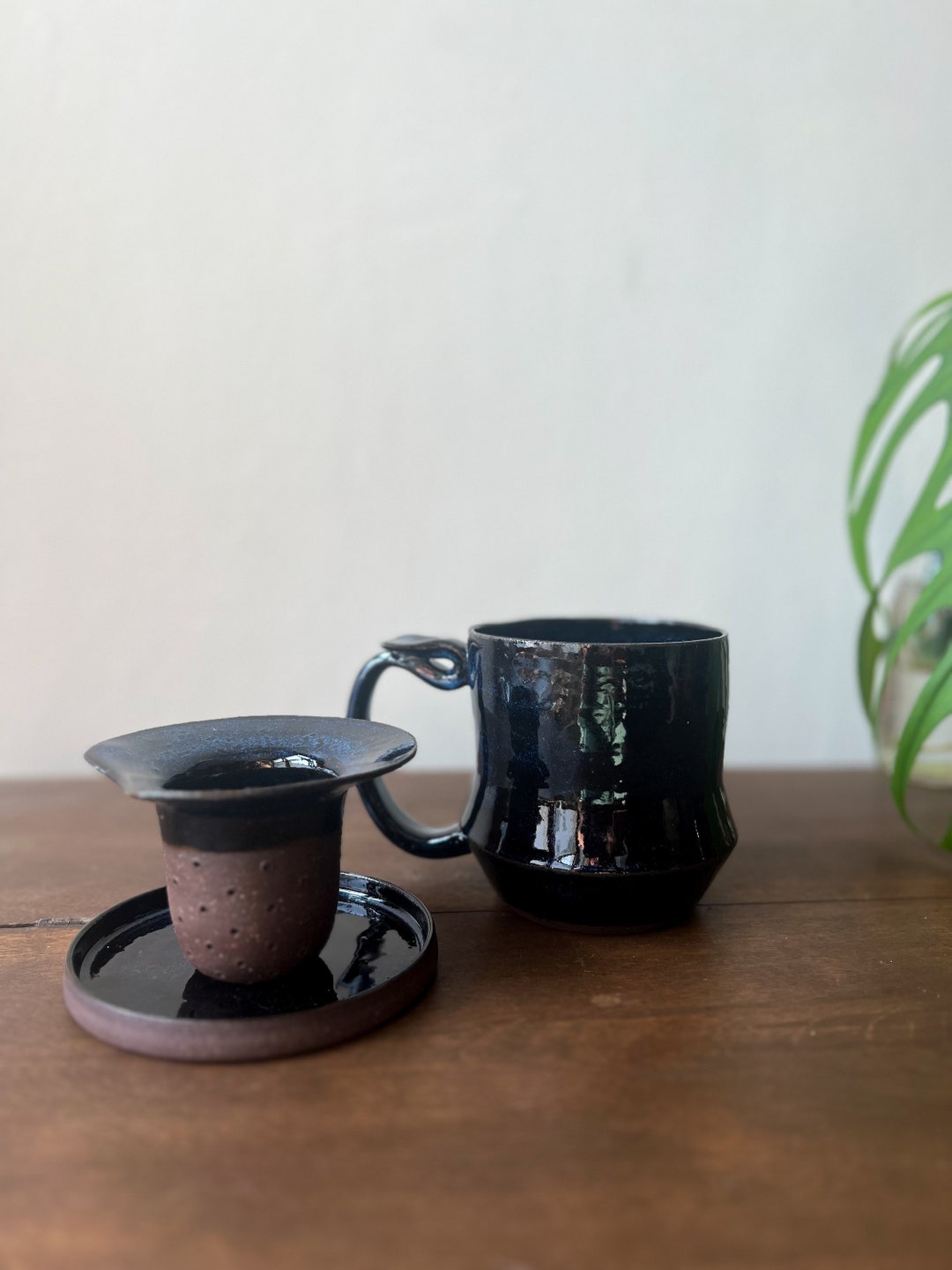 Midnight Blue Tea Strainer Set, Mug, Handmade, Ceramic, Pottery - Etsy